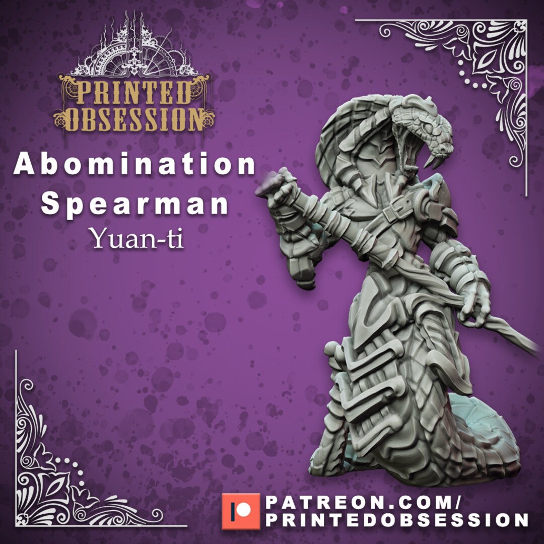 Yuan-ti Abomination Spearman Miniature for Dungeons and Dragons - Etsy Yuan-ti Abomination Spearman Miniature for Dungeons and Dragons - Etsy