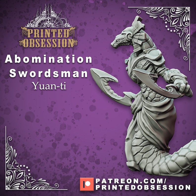 Yuan-ti Abomination Swordsman Miniature for Dungeons and Dragons - Etsy Yuan-ti Abomination Swordsman Miniature for Dungeons and Dragons - Etsy