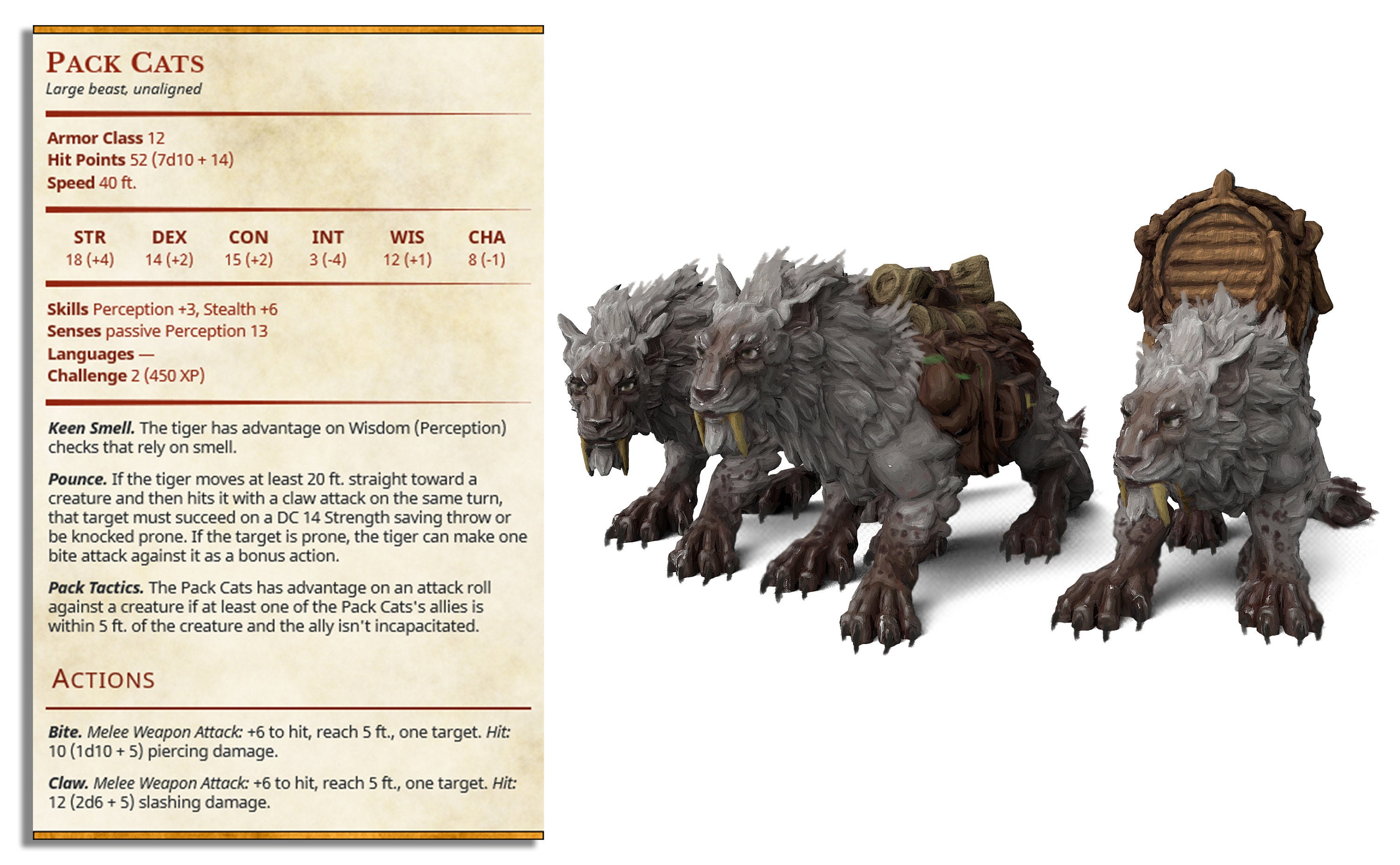 Pack Cat Models for Dungeons and Dragons - Etsy