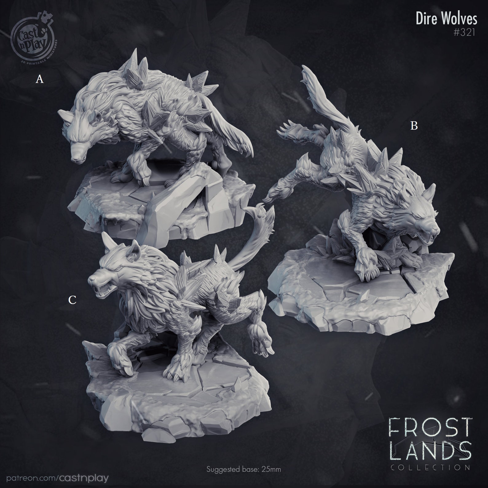 Dire Wolves for Dungeons and Dragons Pathfinder | Etsy