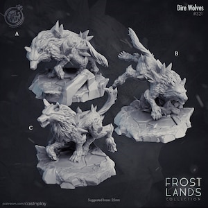 Dire Wolves for Dungeons and Dragons Pathfinder - Etsy