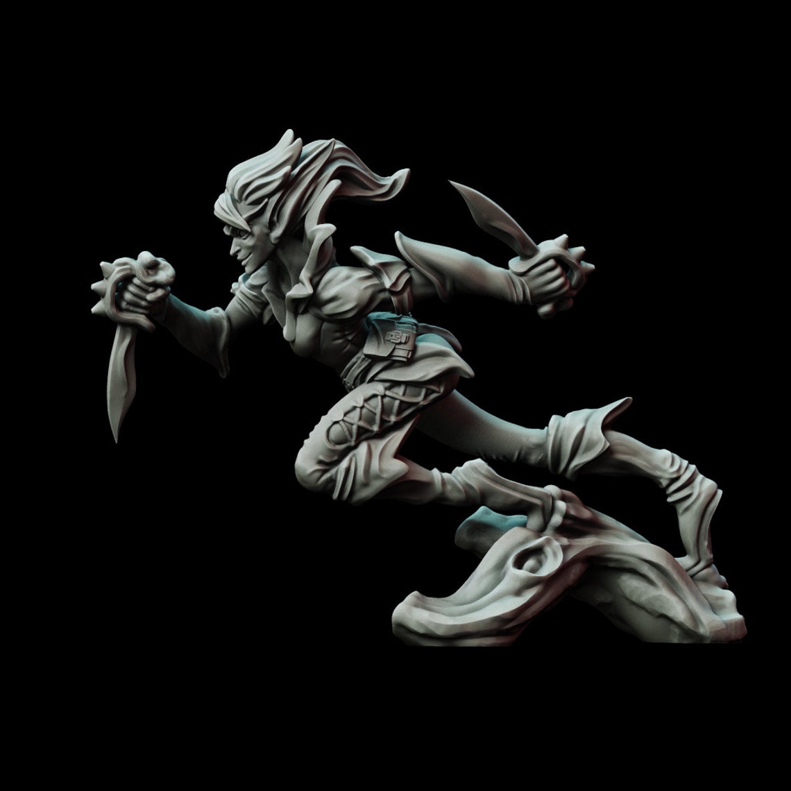 Female Elf Rogue quicksilver Miniature for - Etsy