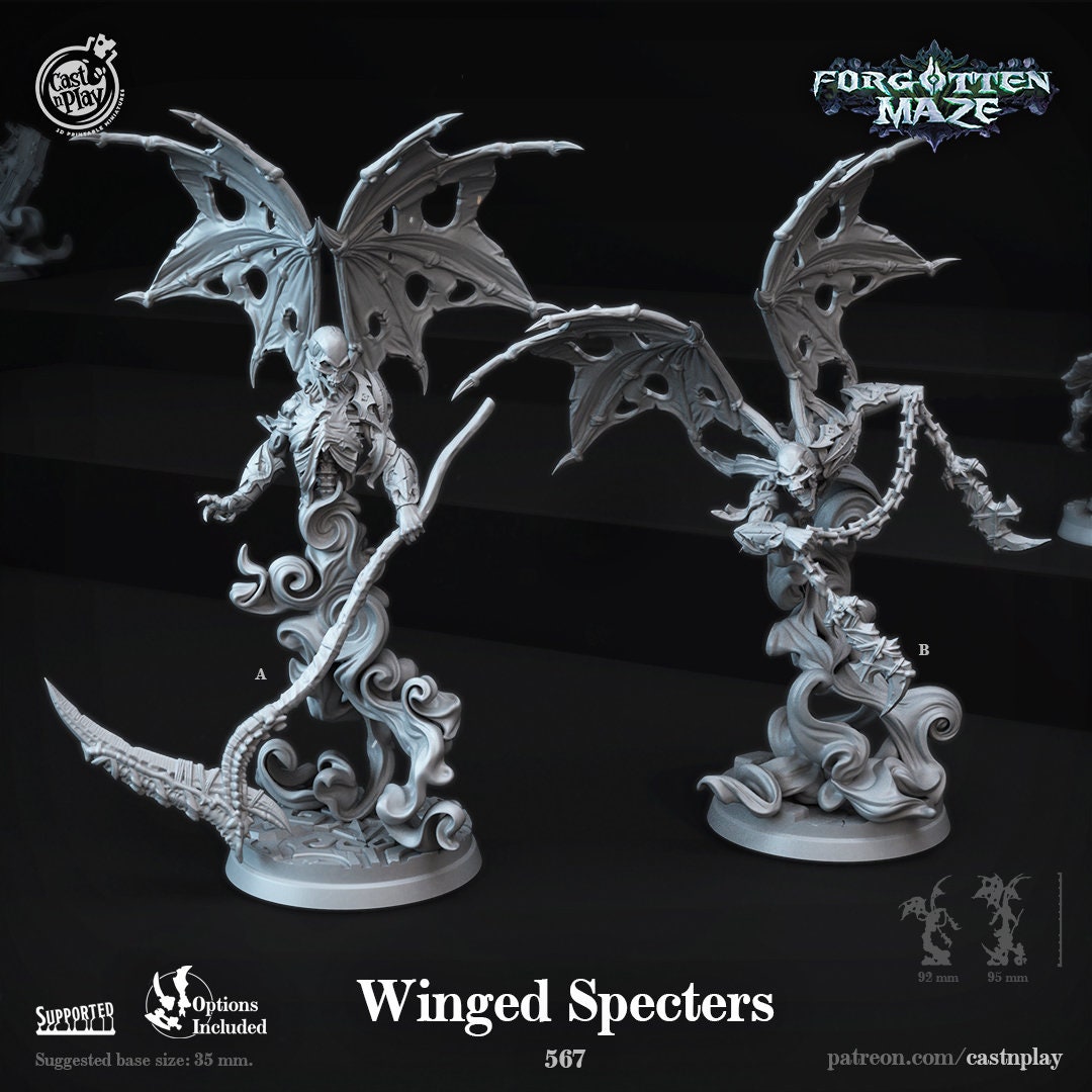 Winged Specters for Dungeons and Dragons | Pathfinder - Etsy
