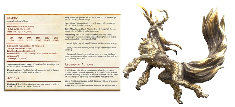 Ki Rin Model for Dungeons and Dragons - Etsy