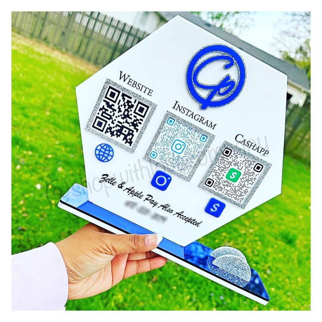 Hexagon Sign, QR Code, Acrylic Sign, Scan to Pay, Gifts, Decor, Party ...
