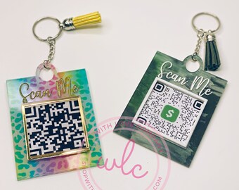Acrylic Qr Code Keychain | Etsy