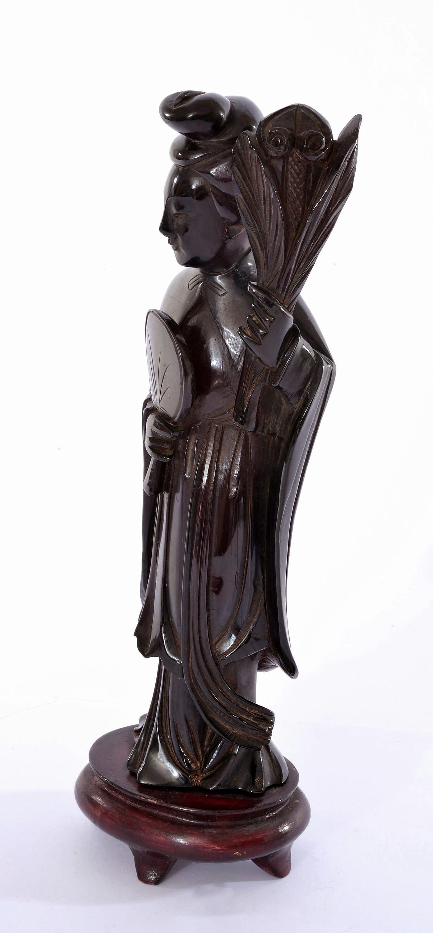 Old 247G Chinese Dark Cherry Amber Bakelite Faturan Carved Carving Lady ...
