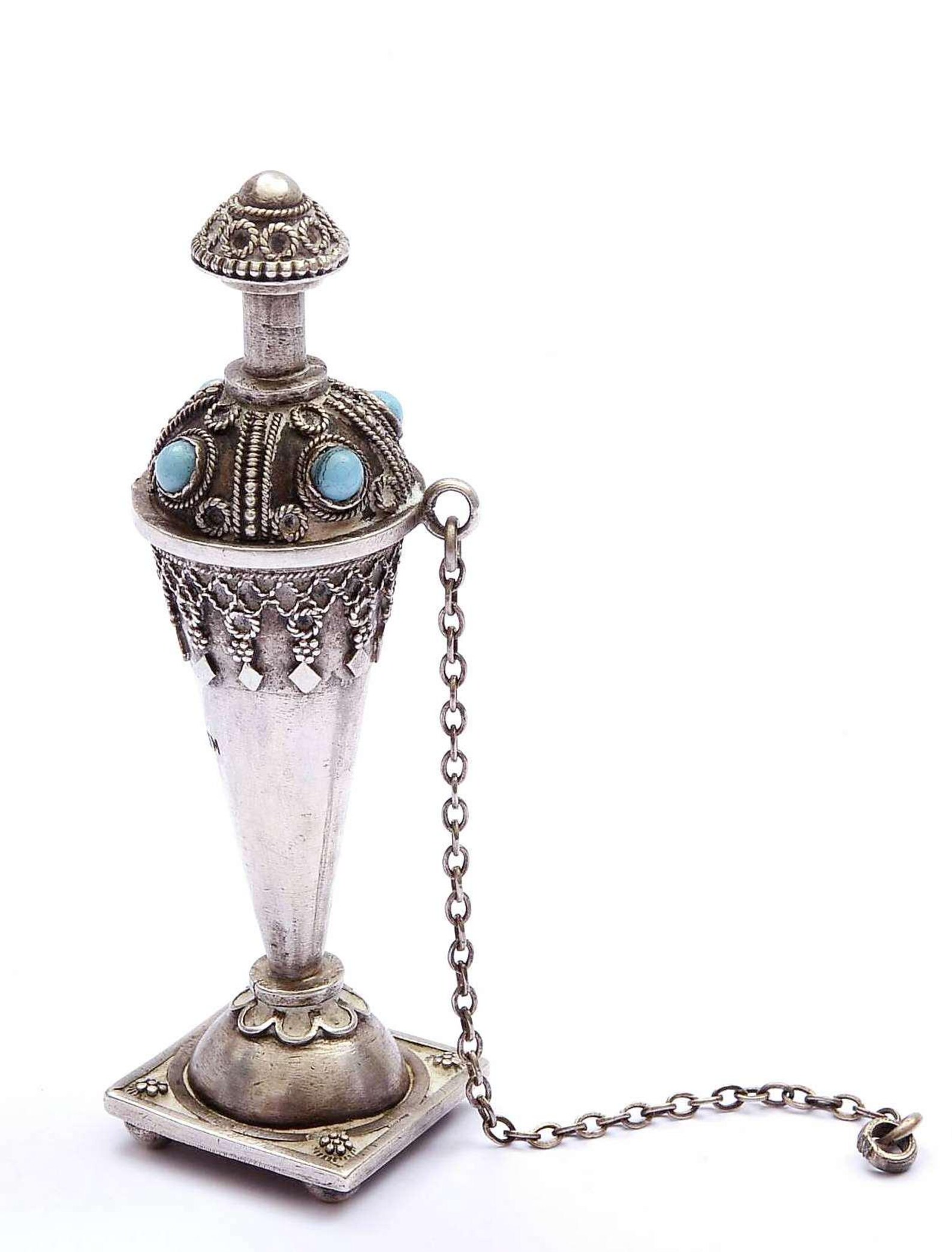 Jerusalem Isreal Judacia Solid Silver Filigree Turquoise Perfume Scent ...