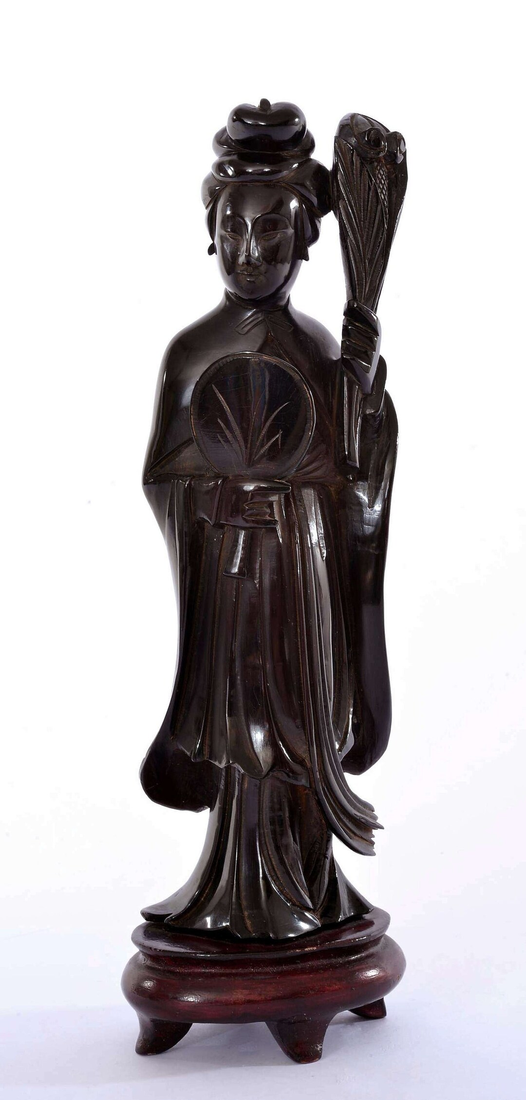 Old 247G Chinese Dark Cherry Amber Bakelite Faturan Carved Carving Lady ...