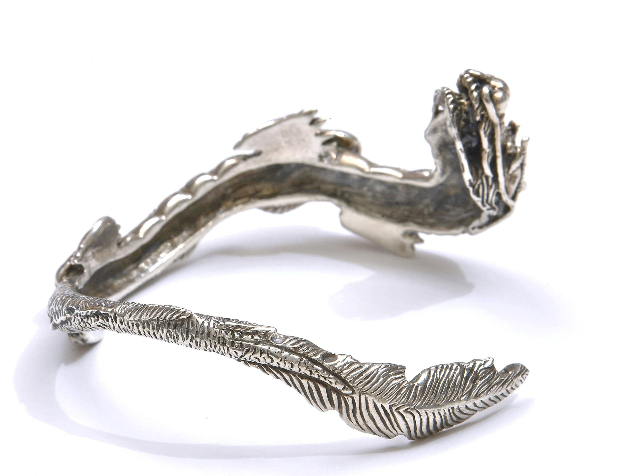 Early 20th Century Chinese Heavy Silver Dragon Men Men's Bangle ...
