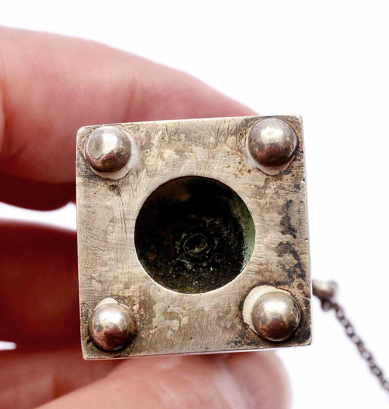 Jerusalem Isreal Judacia Solid Silver Filigree Turquoise Perfume Scent ...