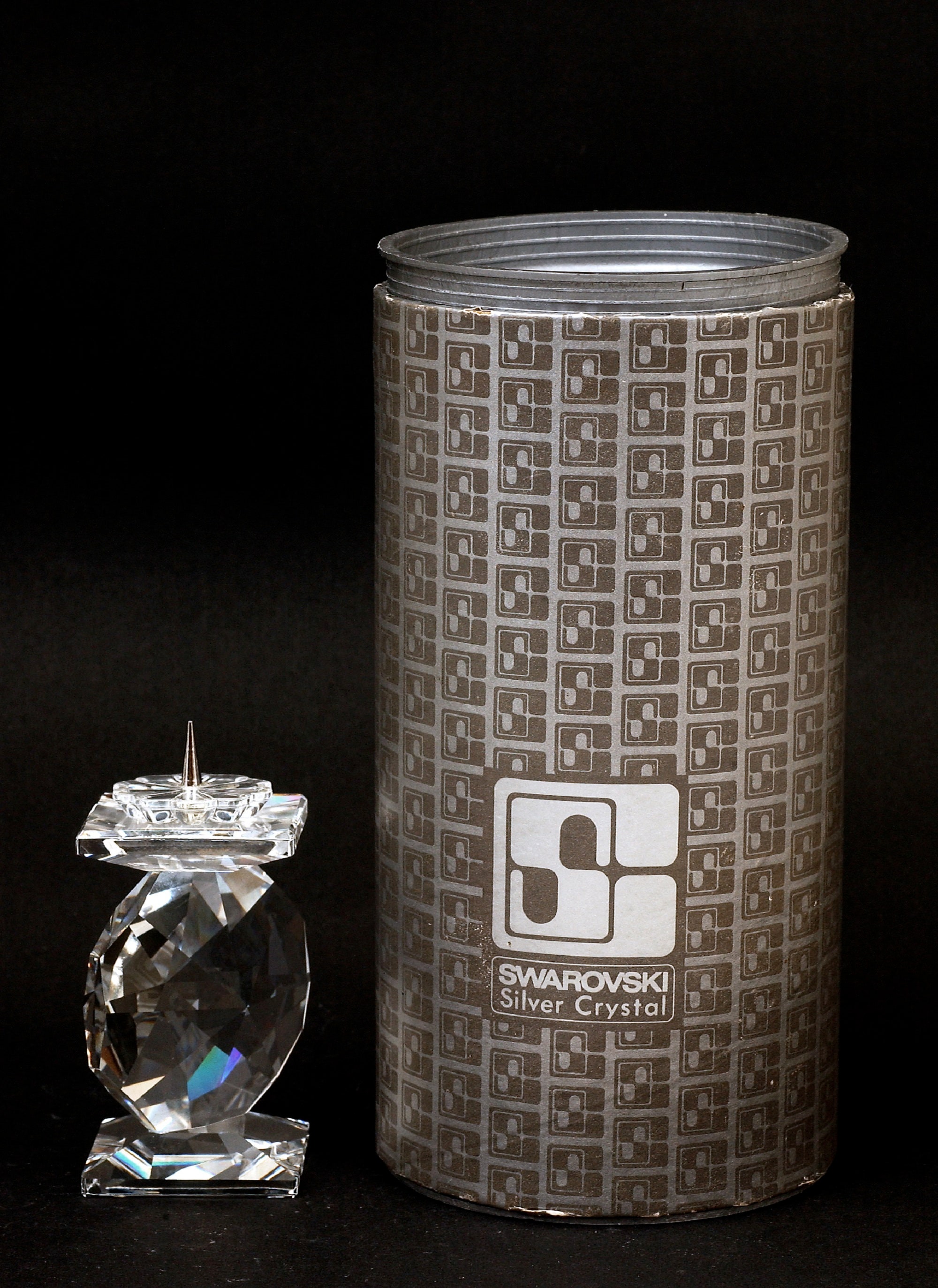 Vintage Swarovski Crystal Glass Candle Holder Candlestick With Original ...