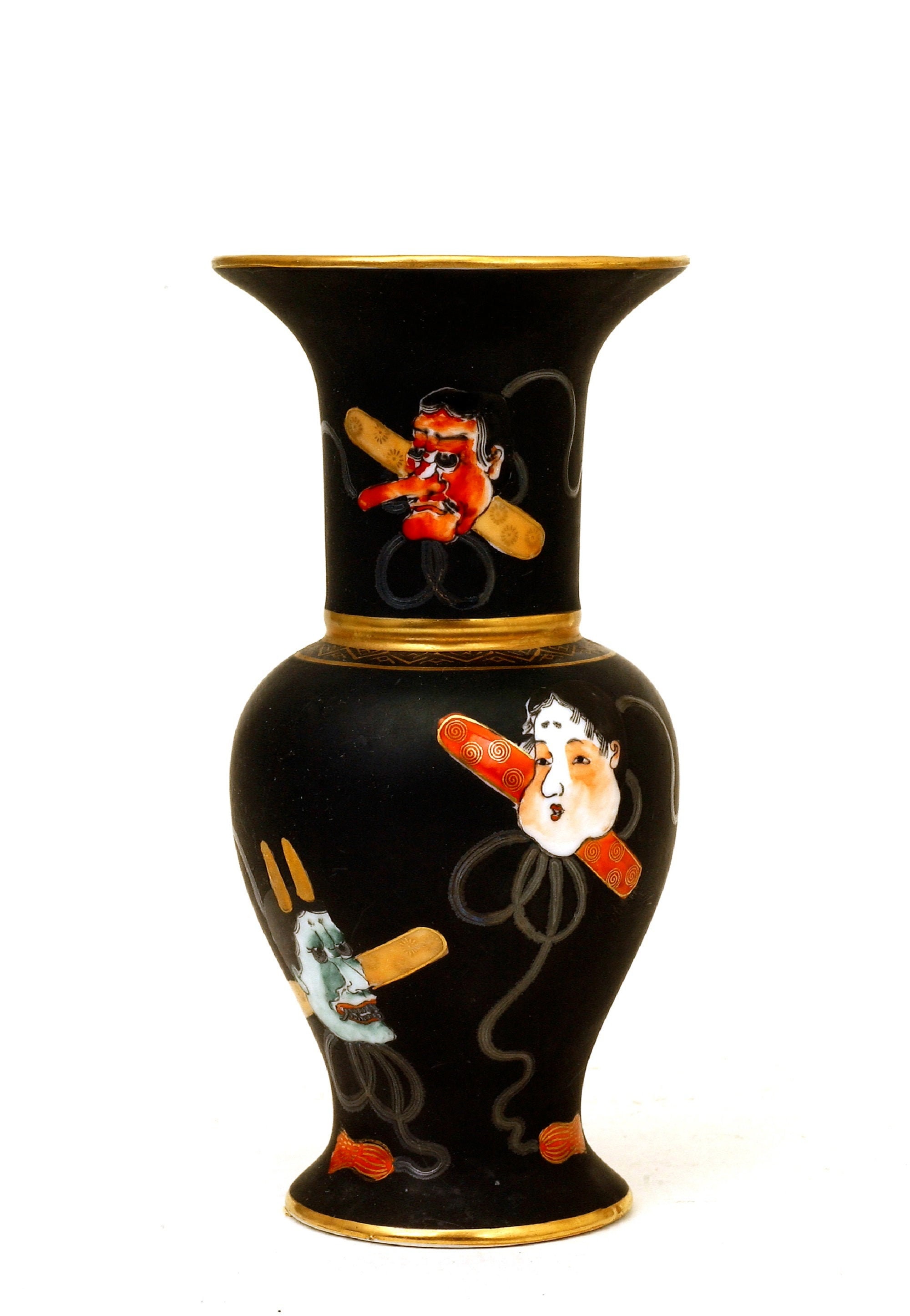 Vintage Japanese Kutani Porcelain Hannya Noh Mask Vase Marked - Etsy