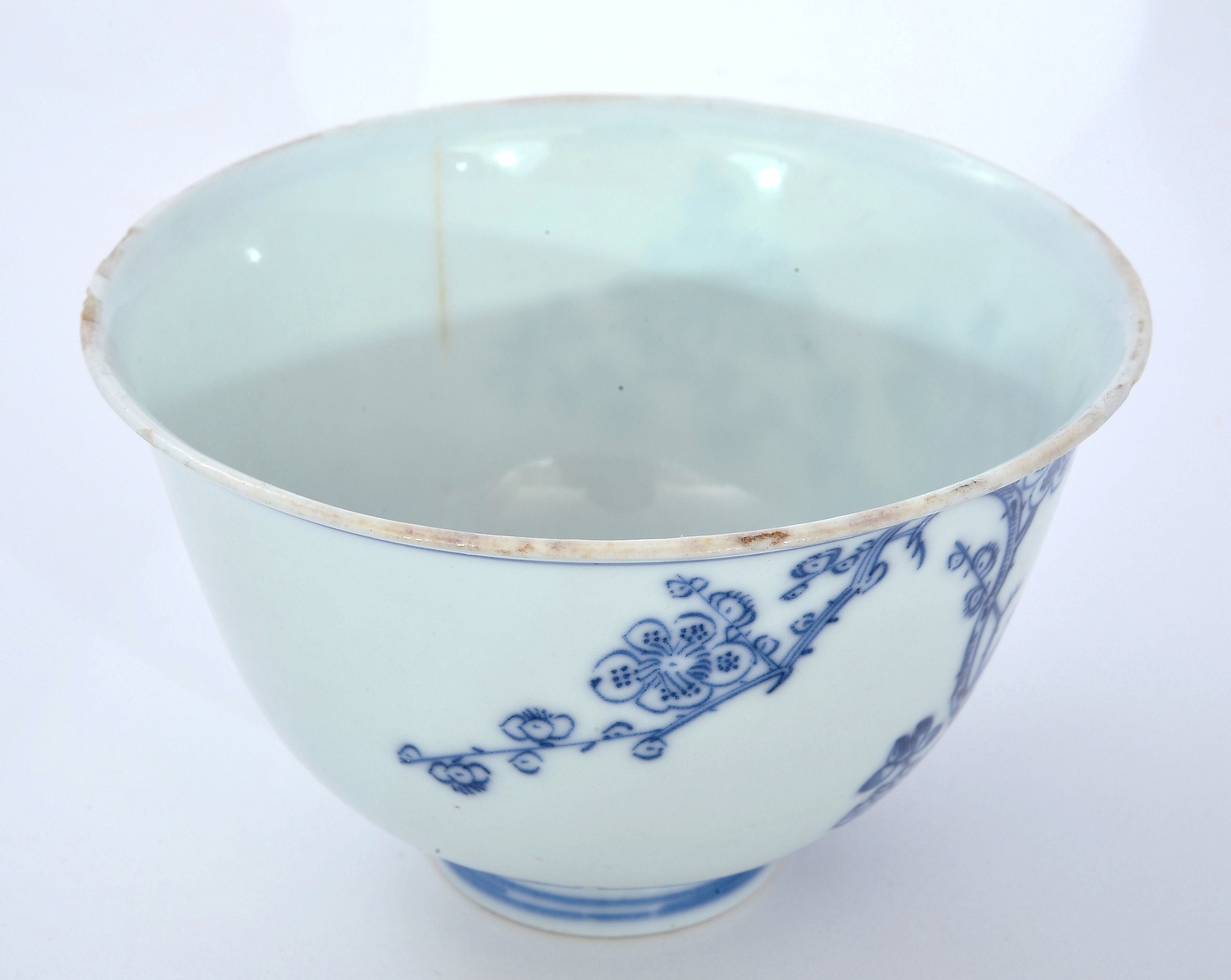 17th Century Chinese Blue & White Porcelain Tea Cup With Peony - Etsy