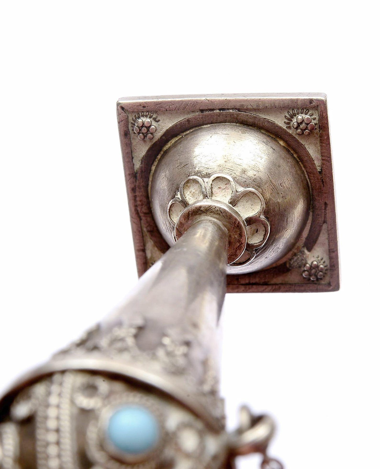 Jerusalem Isreal Judacia Solid Silver Filigree Turquoise Perfume Scent ...