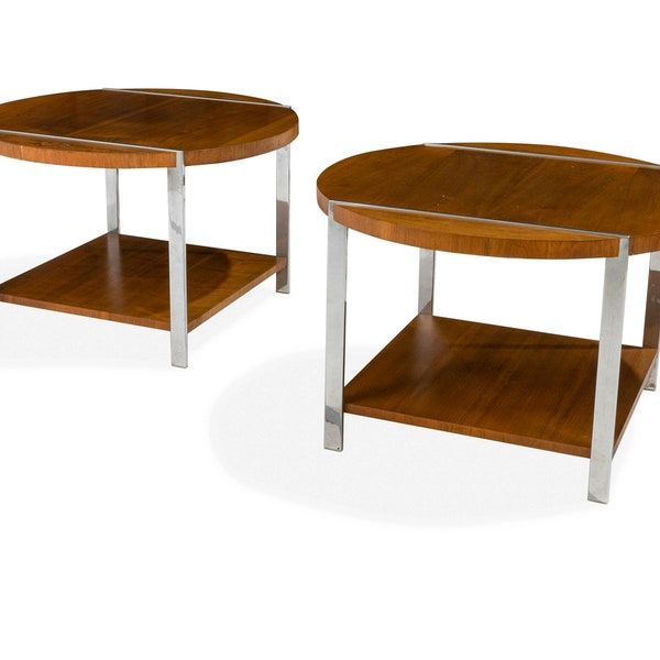 Round Two Tier Side Table - Etsy