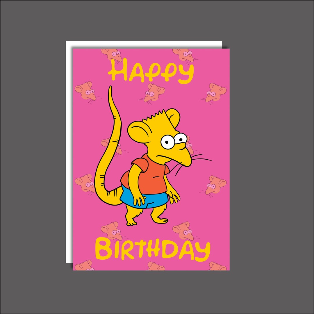 Bart Simpson Rat Boy Birthday Card | the Simpsons, Birthday Card, Bart ...