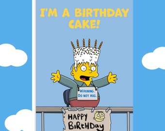 Ralph Wiggum Simpsons Funny Birthday Card, Funny Greetings Card ...