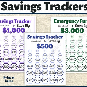 Savings Goal Trackers / Visual Trackers / Money Saving Tracker ...