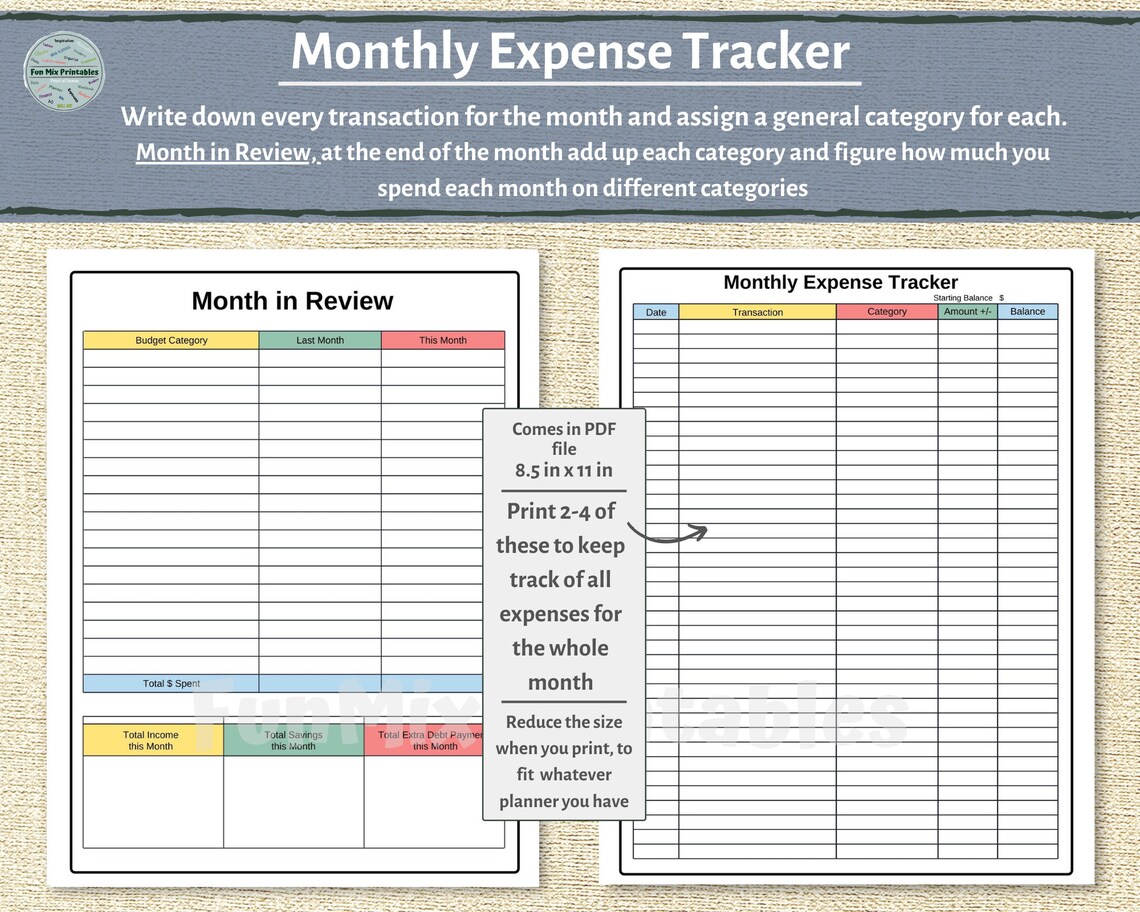 Monthly Budget Worksheet Bundle / Printable Financial Worksheets ...