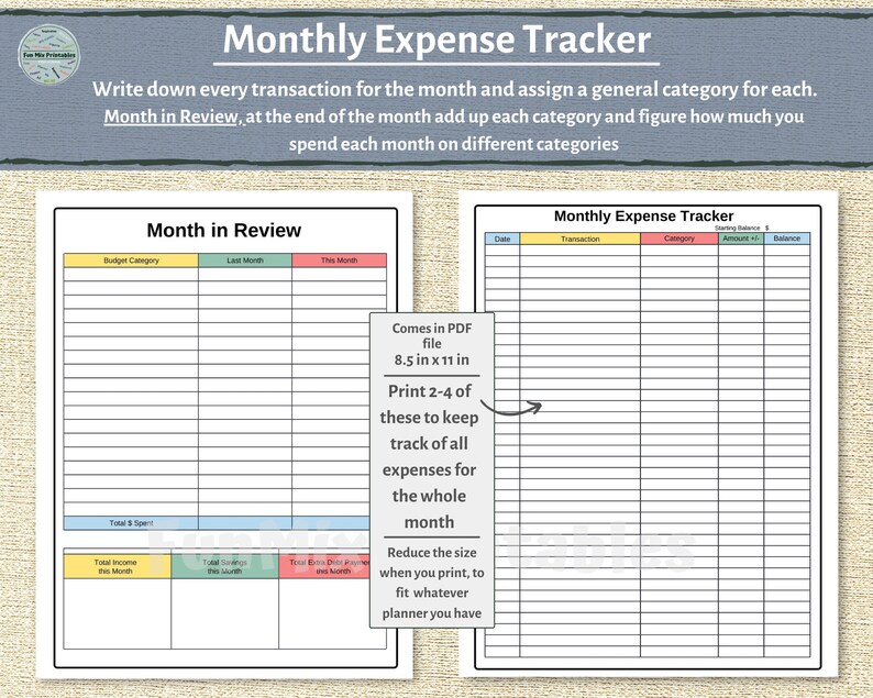 Monthly Budget Worksheet Bundle / Printable Financial Worksheets ...