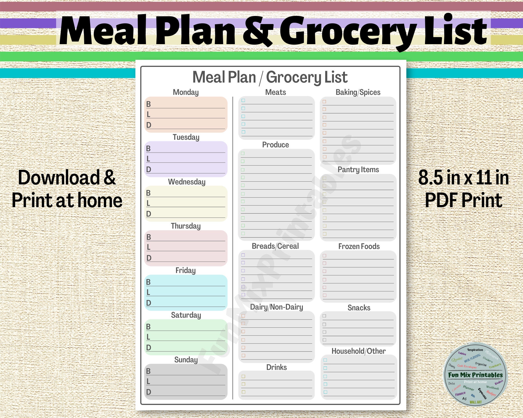 Weekly Meal Planner With Grocery List On A Budget Jordcall Weekly Meal Planner With Grocery List On A Budget Jordcall