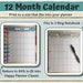 Undated Monthly Calendar Printable: 12 Month Planner (PDF) - Etsy