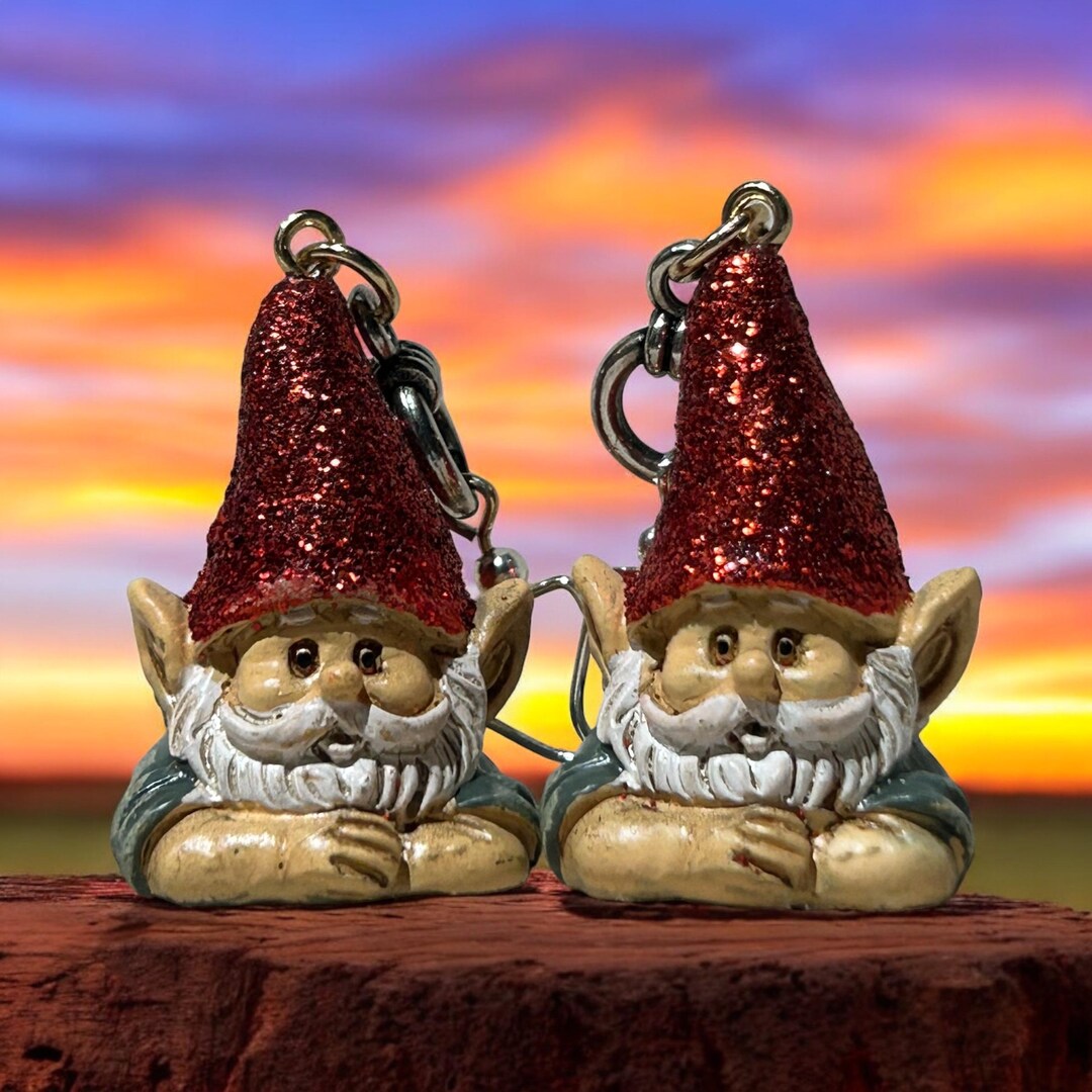 Artisan Made Garden Gnome Earrings With Hypoallergenic Ear Hooks ...