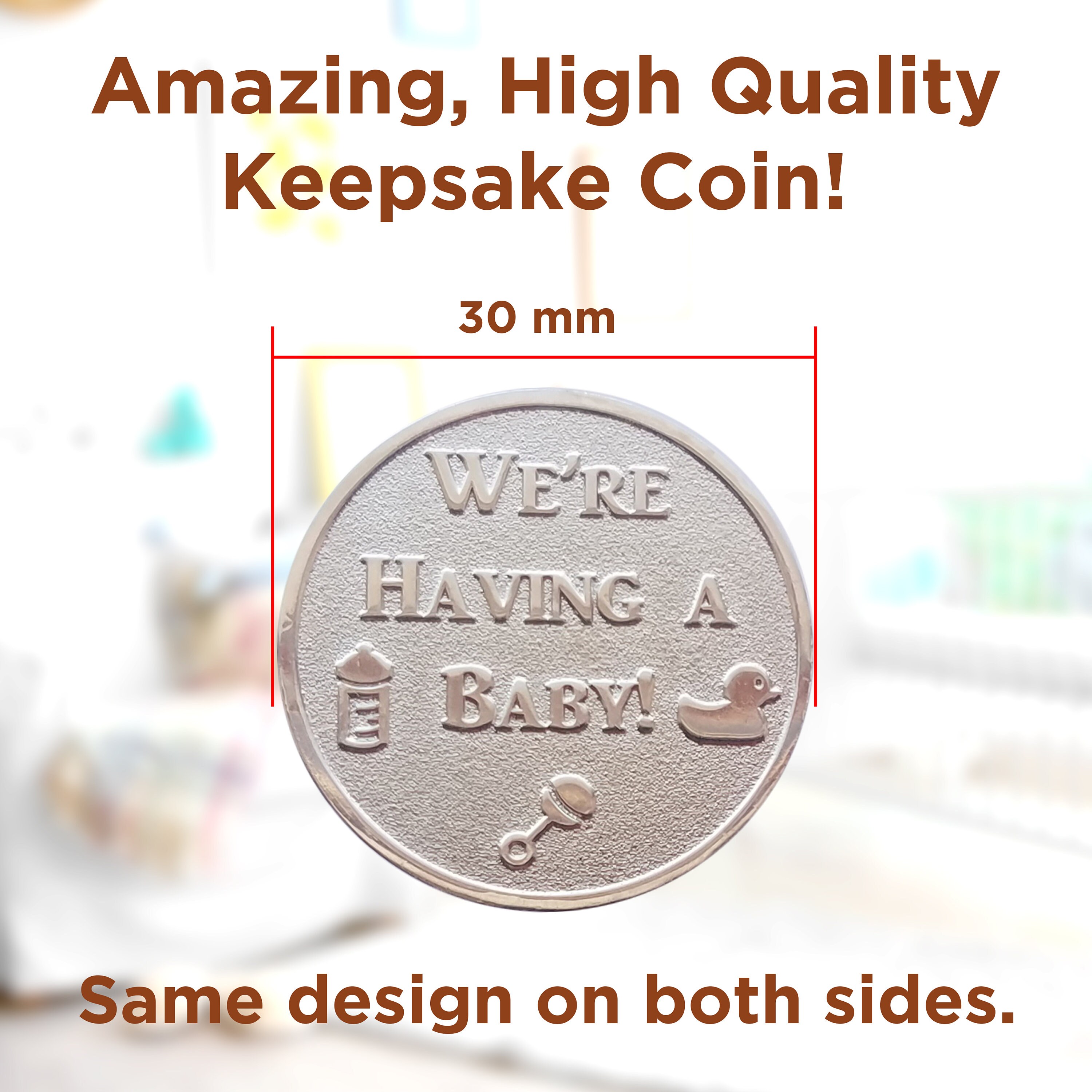 Pregnancy Announcement Scratch off Cards and Keepsake Coin. 3 Baby ...