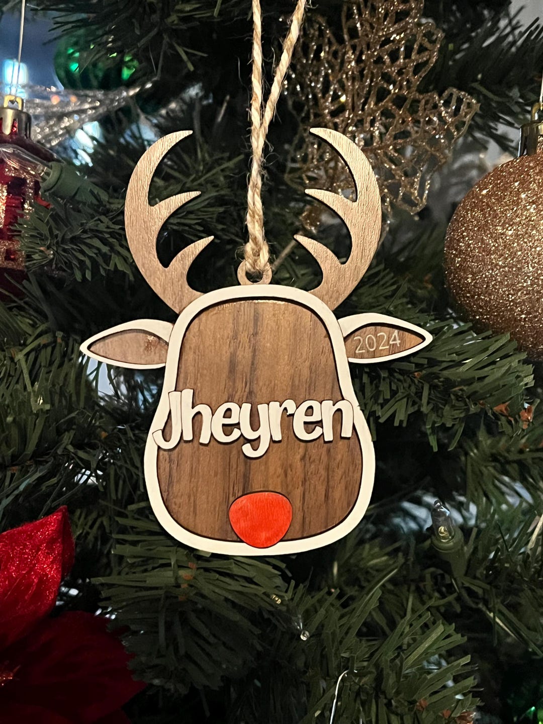 Personalized Reindeer Ornament 2025: Custom Engraved Name Christmas ...