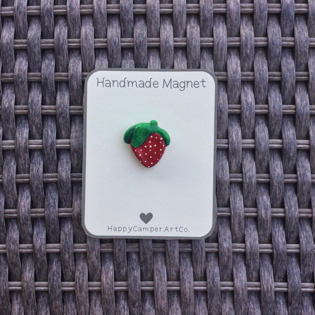 Strawberry Air Dry Clay Magnet - Etsy
