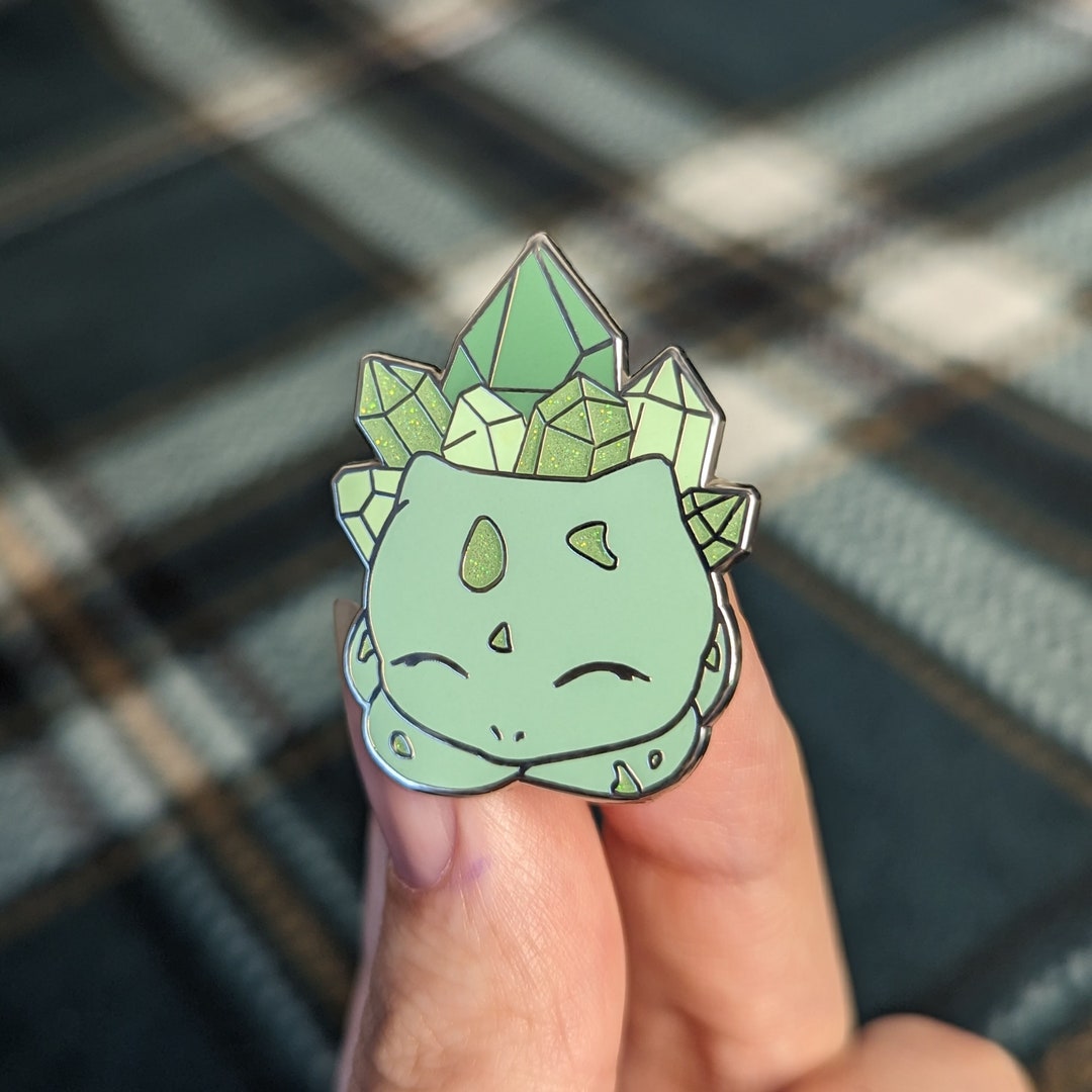 Bulbasaur Enamel Pin Crystal Gemmasaur Custom Badge Pokémon - Etsy