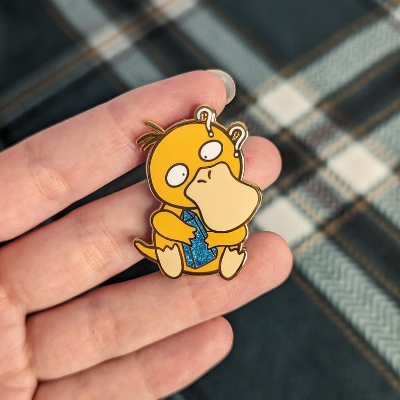 Psyduck Enamel Pin Crystal Duck Custom Badge Pokémon - Etsy