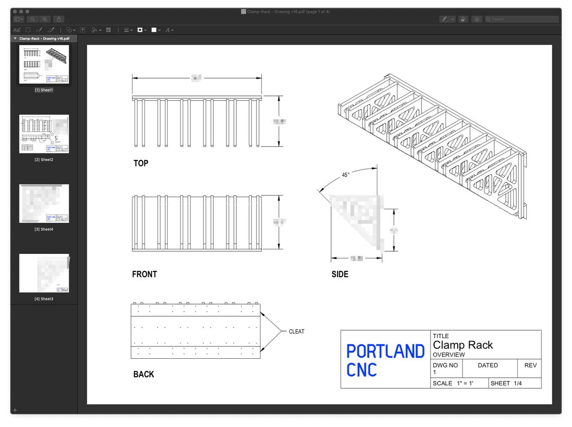 Clamp Rack Plans for Woodworkers + Digital Plans + CNC Files -- CNC DXF ...