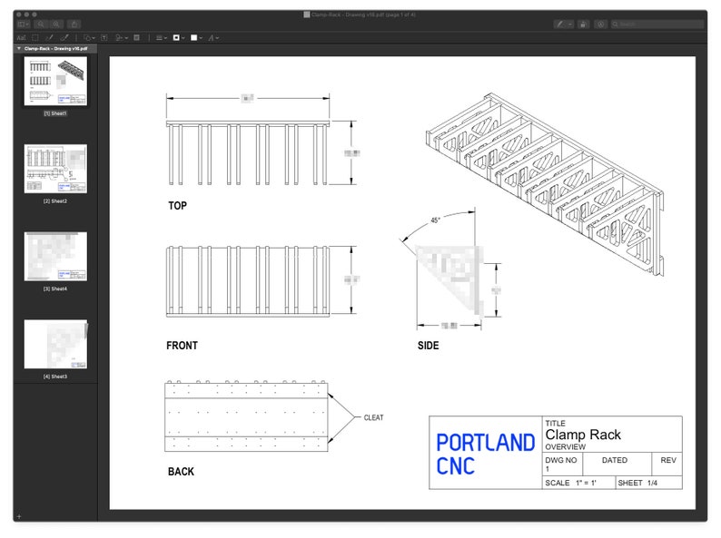 Clamp Rack Plans for Woodworkers + Digital Plans + CNC Files -- CNC DXF ...