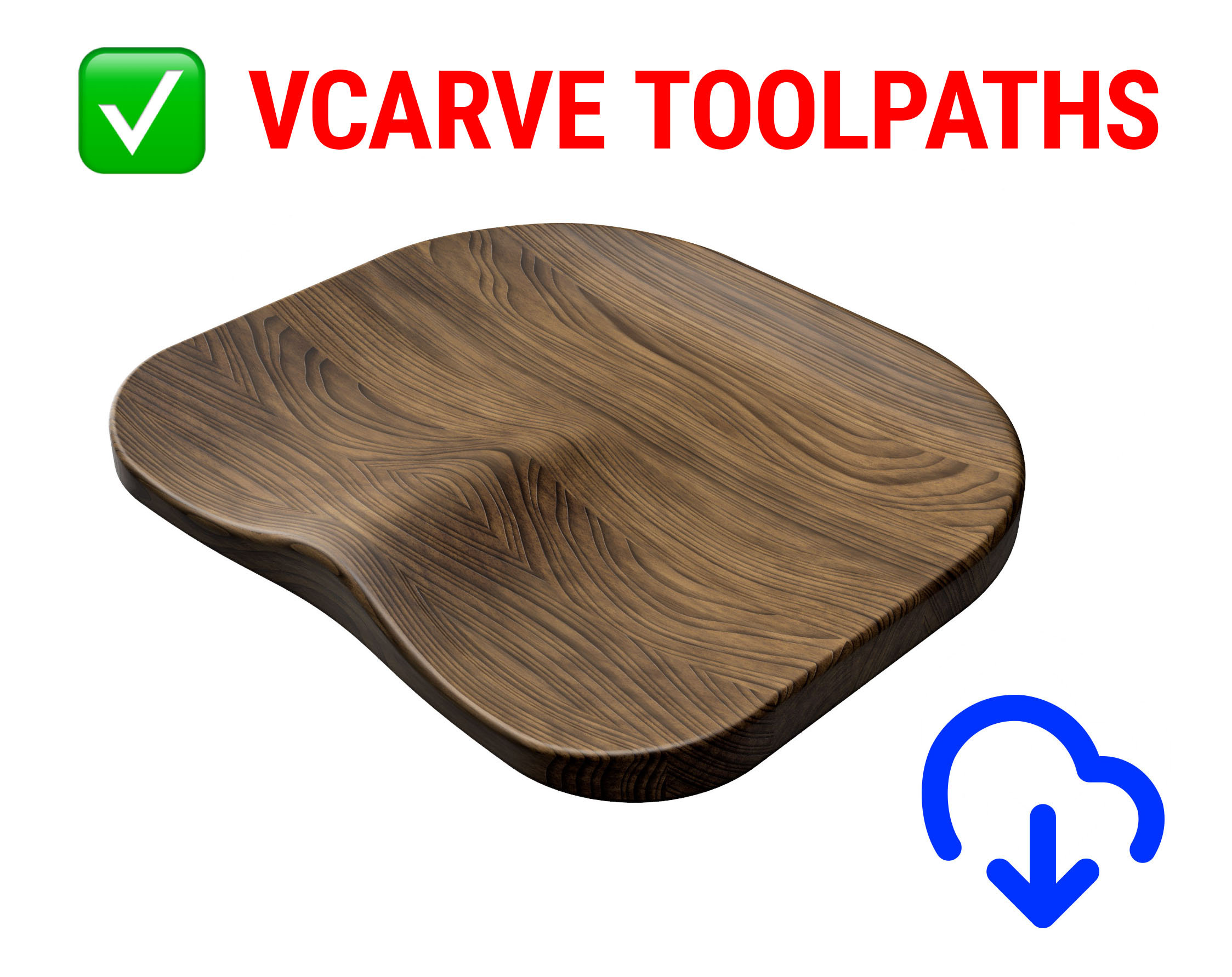 Chair Seat Download – Vcarve Toolpath Ready, CNC CAD Chair Seat, CNC ...