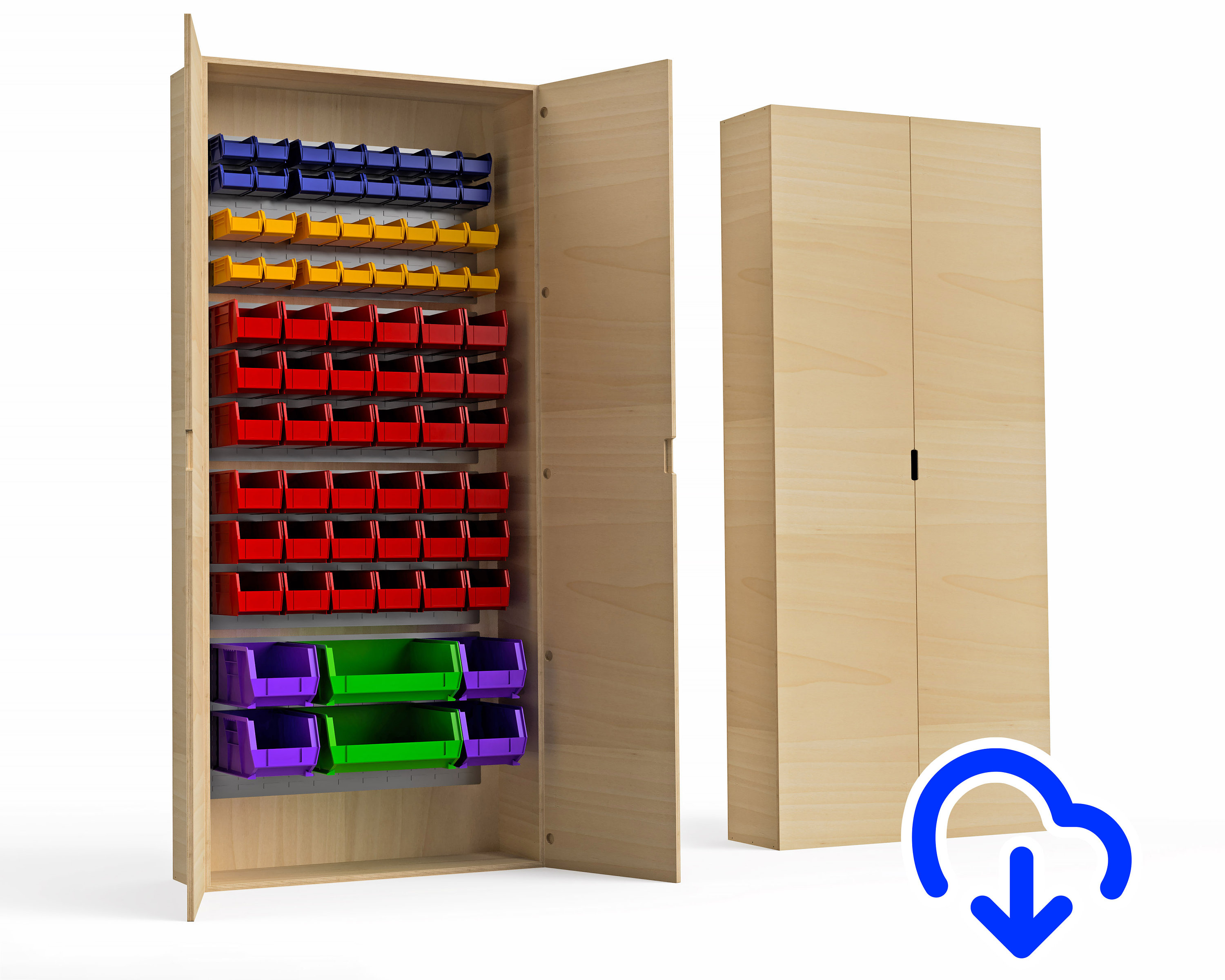 Hardware Cabinet Digital Parametric Fusion 360 Model Ready for CNC ...