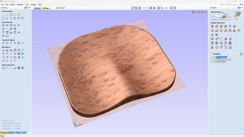 Chair Seat Download – Vcarve Toolpath Ready, CNC CAD Chair Seat, CNC ...