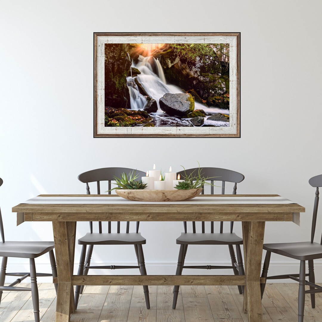 Framed Waterfall Picture, Waterfall Canvas, Landscape Photo, Framed ...