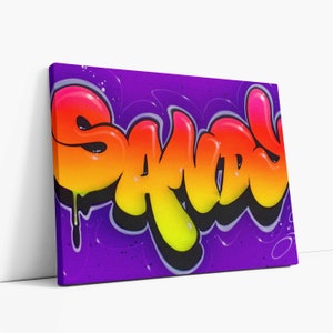 Custom Painting, Colorful Graffiti Name Wall Art, Urban Street Art ...