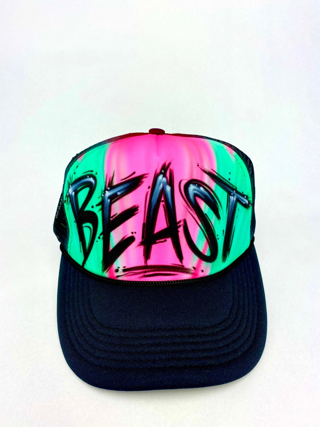 State Your Name Custom Airbrushed Trucker Hat Street Name Hat Urban Art ...