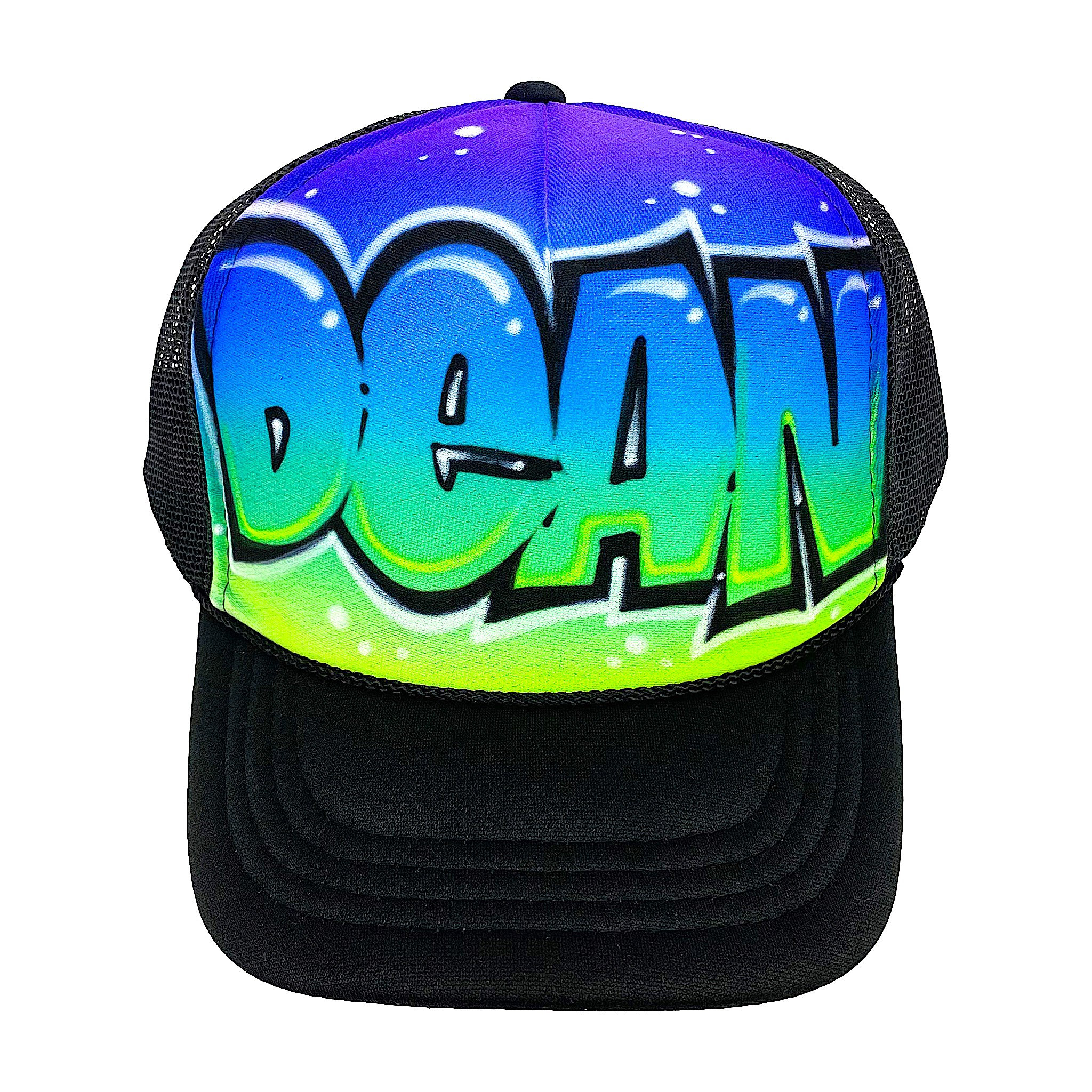 Airbrush Trucker Hat Custom 5 Panel Graffiti Trucker Hat - Etsy