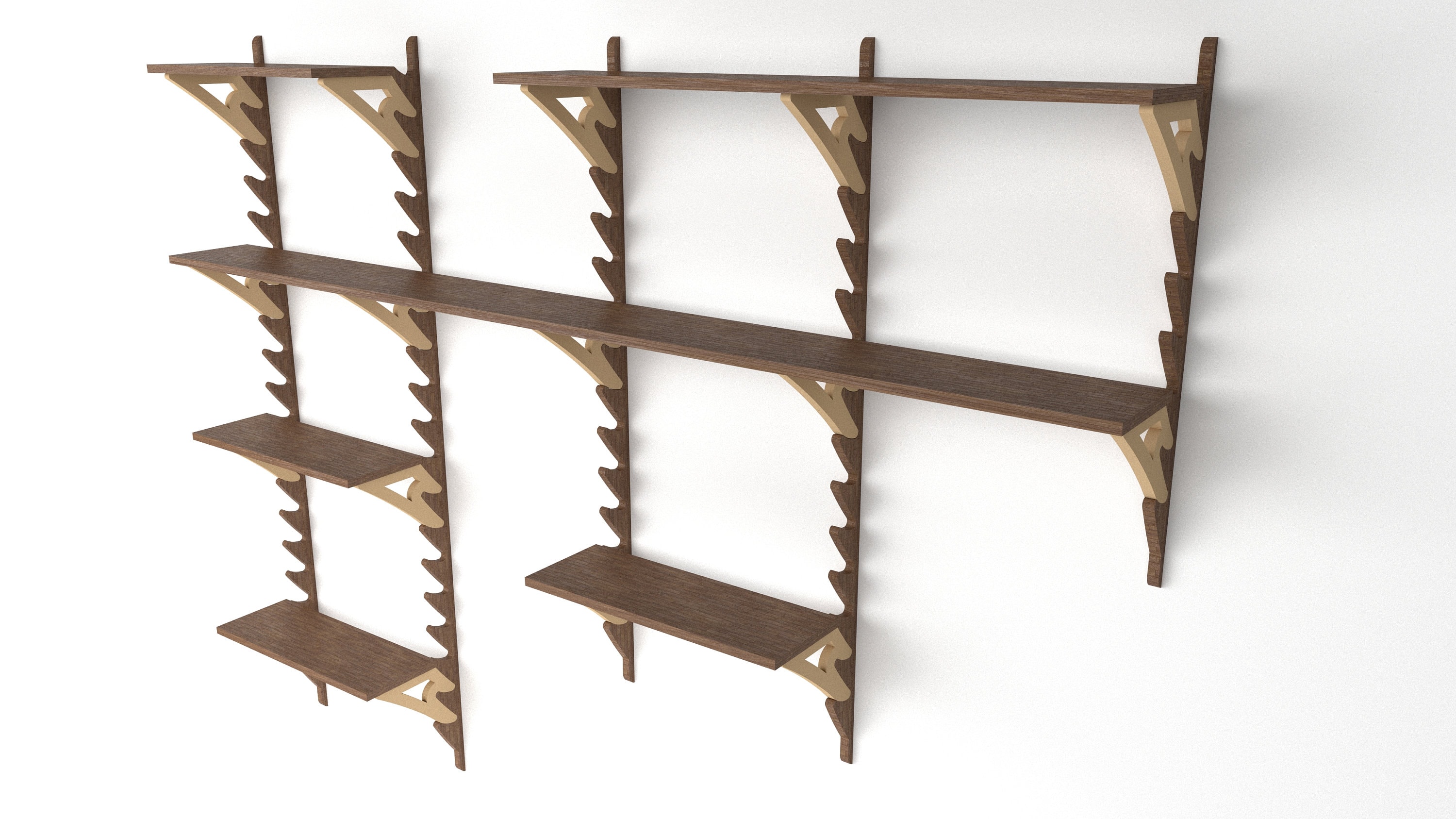 CNC Wall Shelf DXF Vector Files X-carve Diy Cnc Router Puzzle Shelf ...