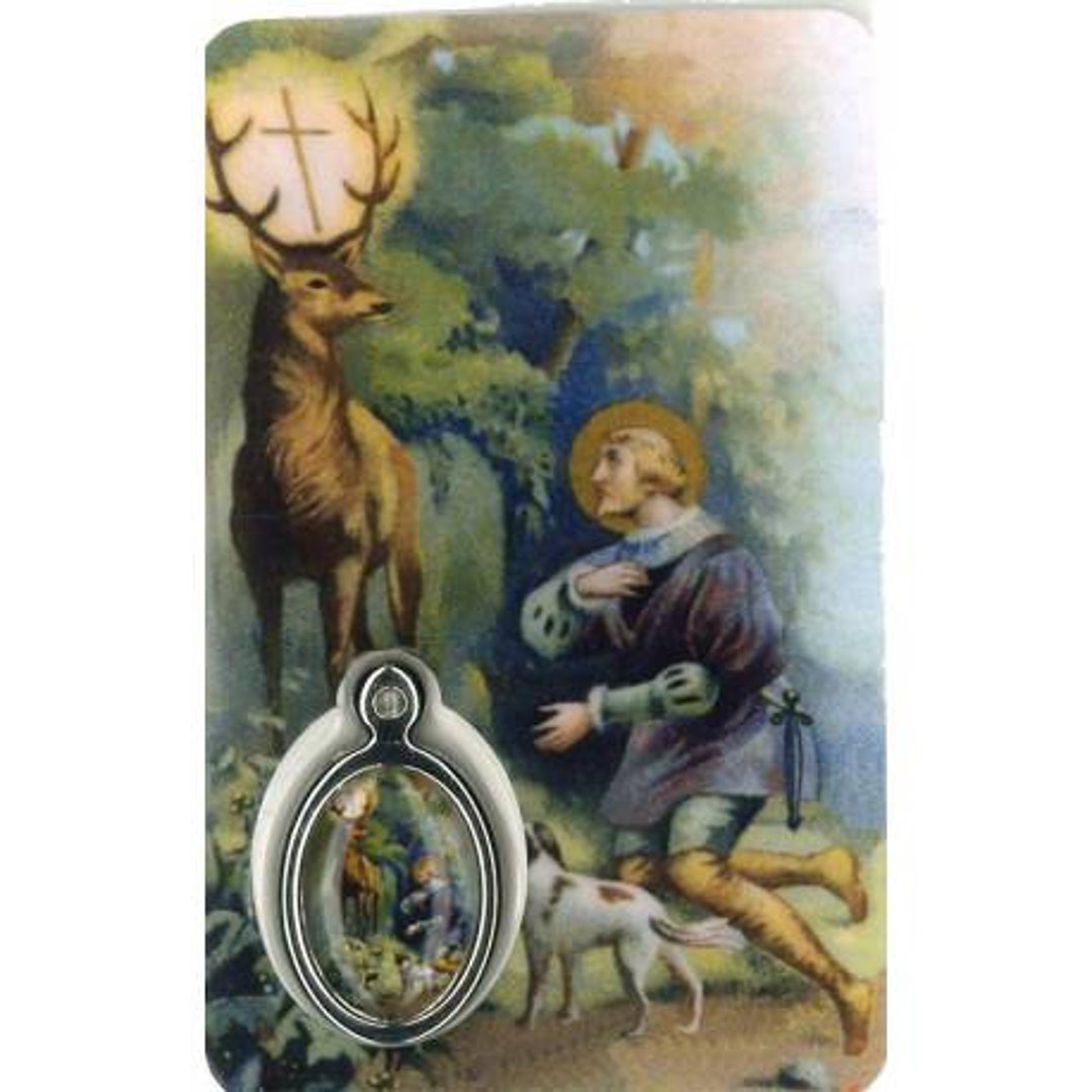 Saint Hubert Prayer Medal Card for Your Devotions, Prayer Card to Offer ...