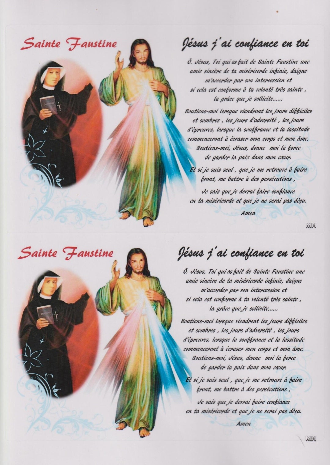 Merciful Christ Sticker for Novena Candle A4 Sheet of 2 - Etsy