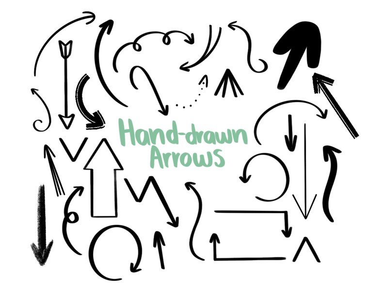 30 Hand-drawn Arrows Doodles PNG Instant Digital Download - Etsy
