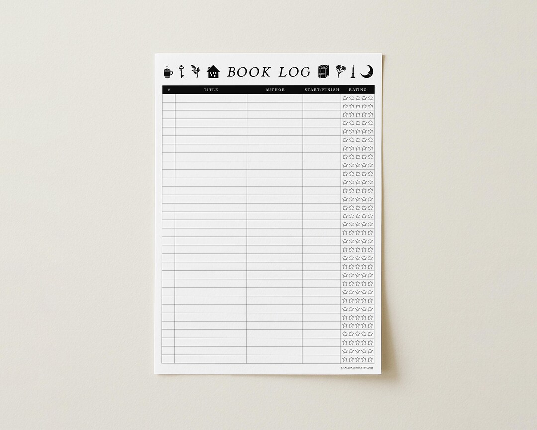 Cozy Book & Reading Log Printable With 2 Bookmarks - Digital Download ...