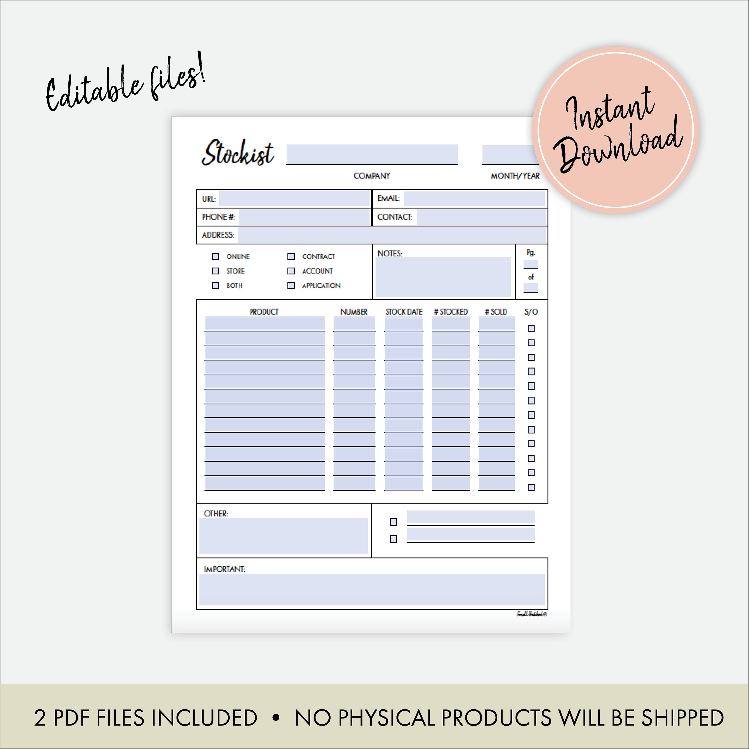 Supplier & Stockist Forms Instant Download for Soap Making - Etsy Australia