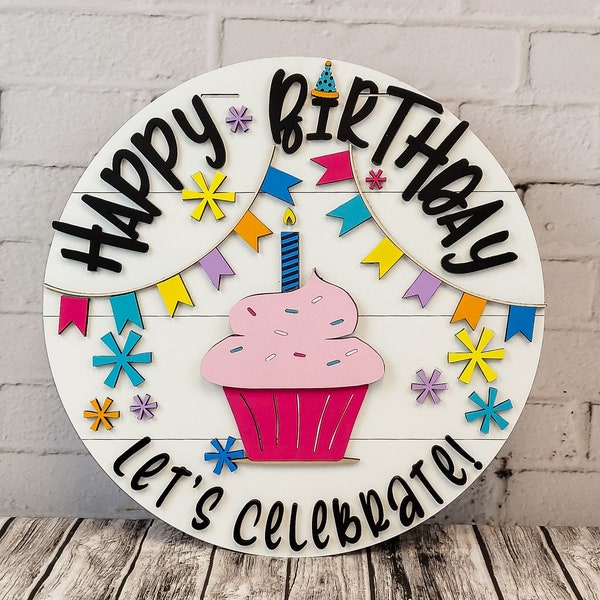 Happy Birthday Door Sign - Etsy