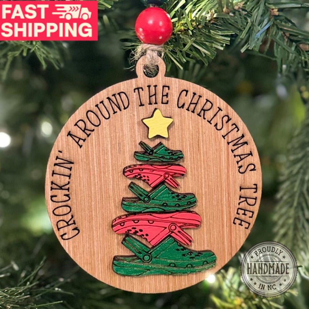 Handmade Wooden Crocs Christmas Tree Ornament: Holiday Keepsake - Etsy